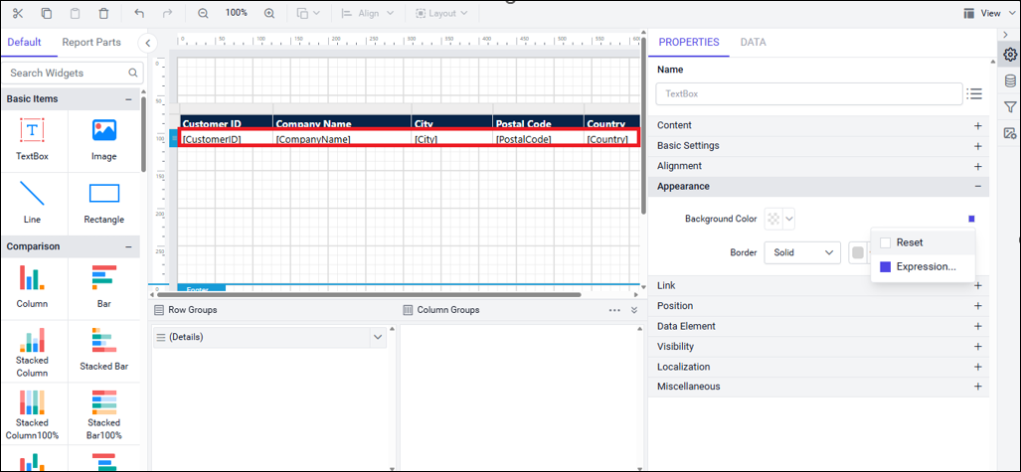 Alternating Row Colors in an SSRS Tablix | Bold Reports