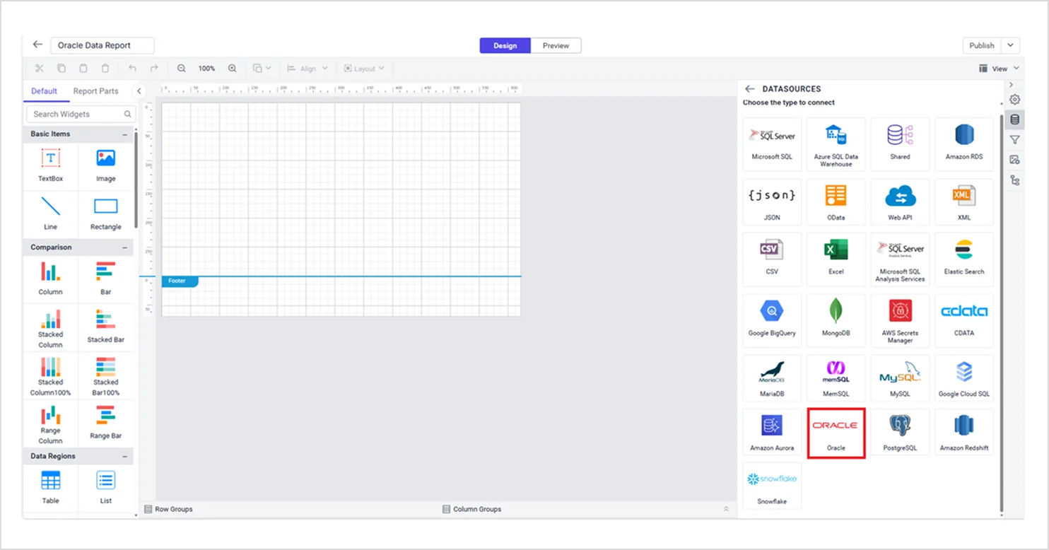 How to Connect Oracle Data to RDL Report