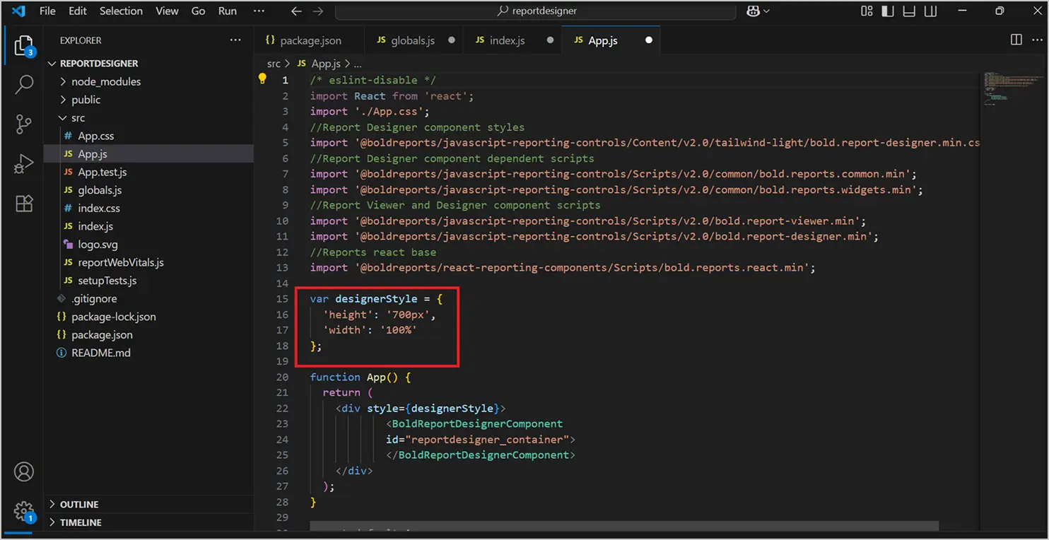 How to Embed Report Designer to a React App | Bold Reports
