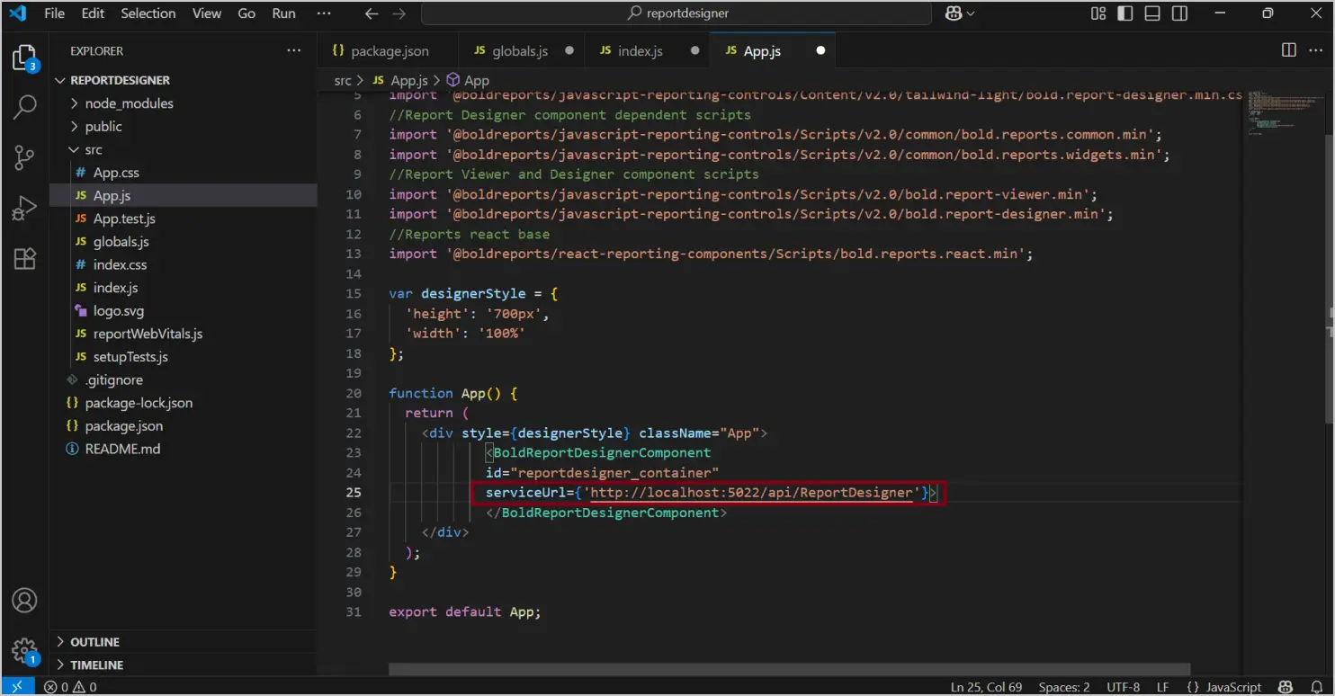 How to Embed Report Designer to a React App | Bold Reports