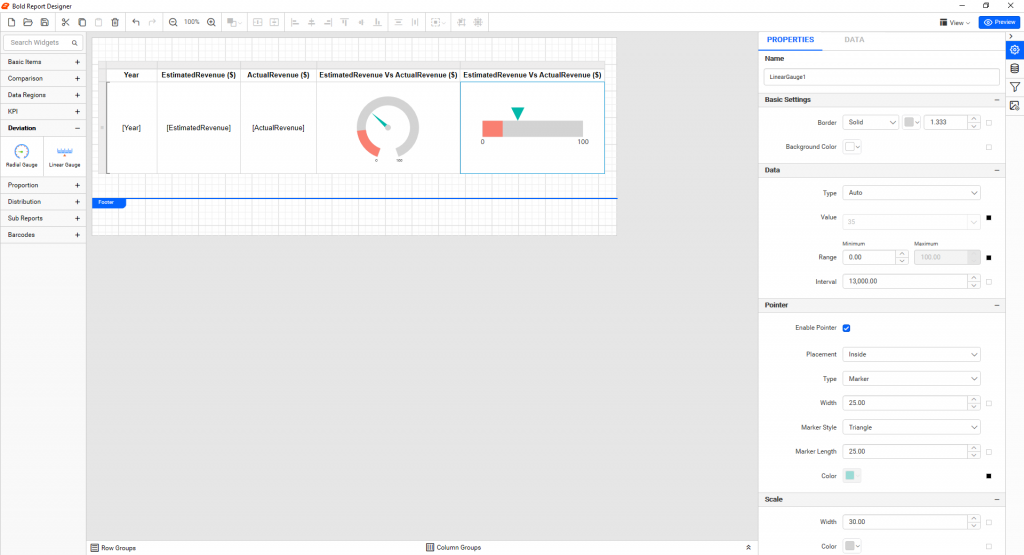 How to Add Gauges to Reports Using Bold Reports Designer