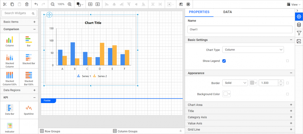 How to Create a Chart Report Using Bold Reports Designer