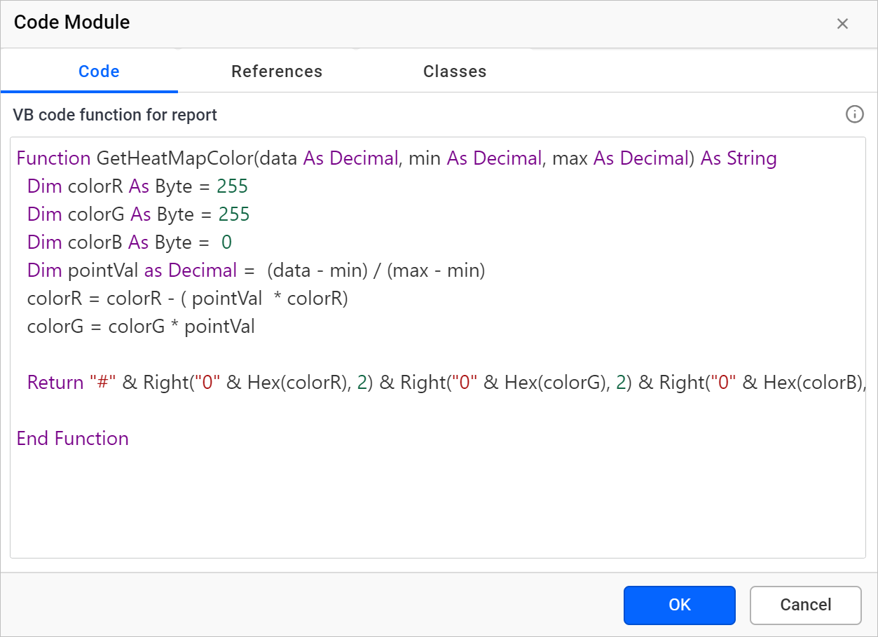 Create a Heat Map Report Using Custom Code - Bold Reports