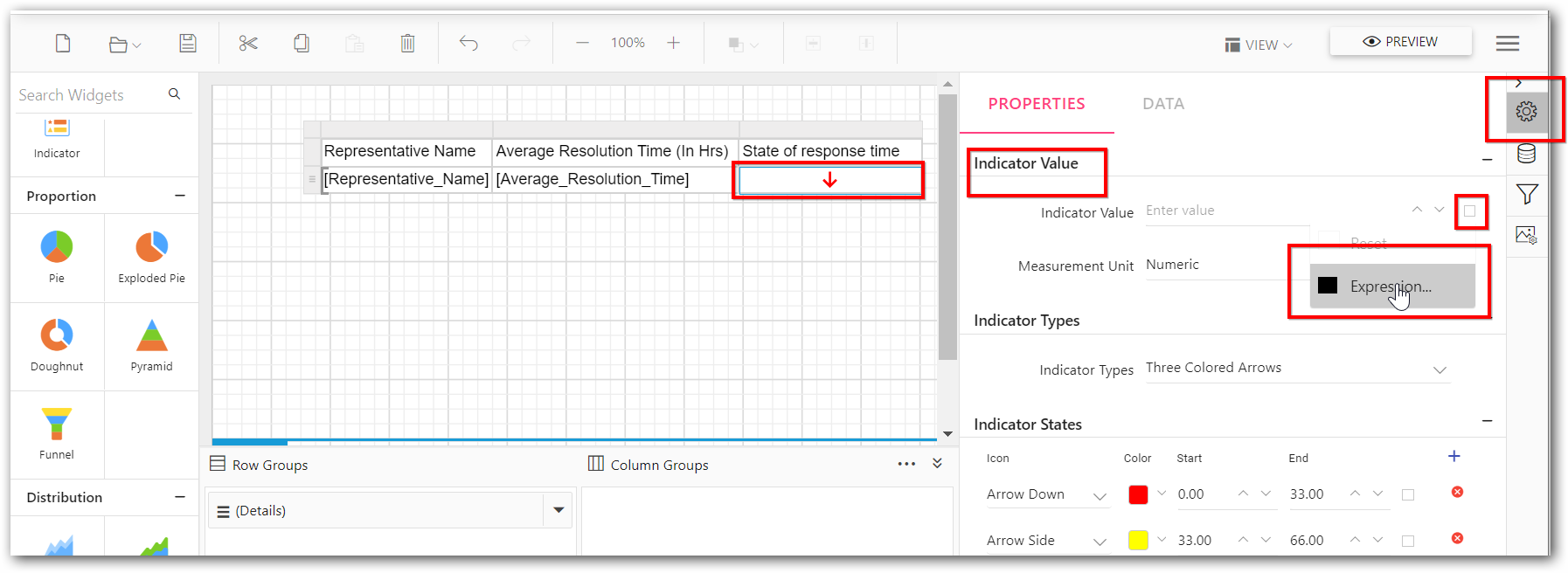 How to Create Indicator Report Using Bold Report Designer