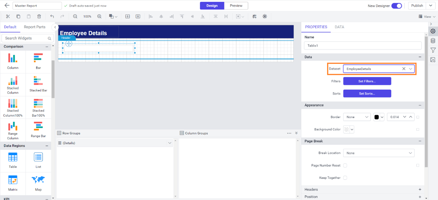 Creating Master-Detail Report with Subreports | Bold Reports