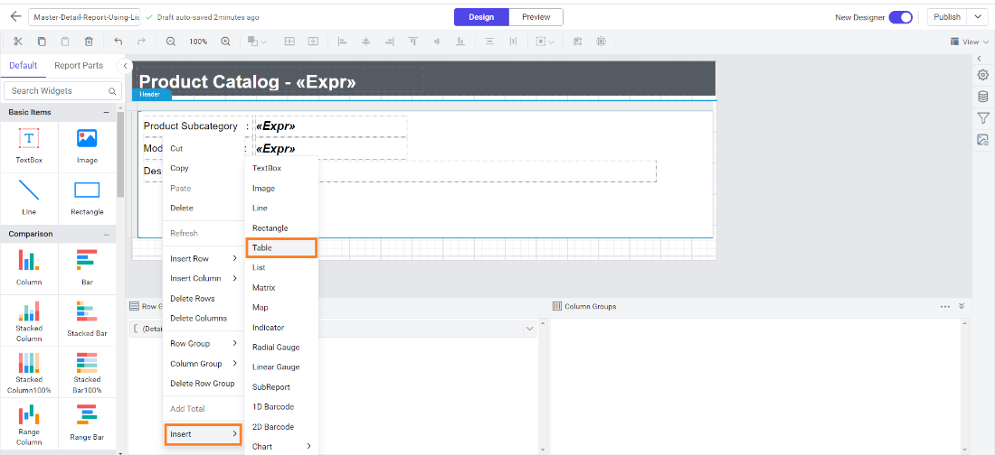 Crafting Master-Detail Reports with Lists in Bold Reports