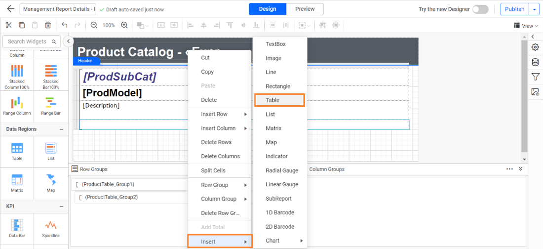 Create Impressive Master-Detail Reports with Tables