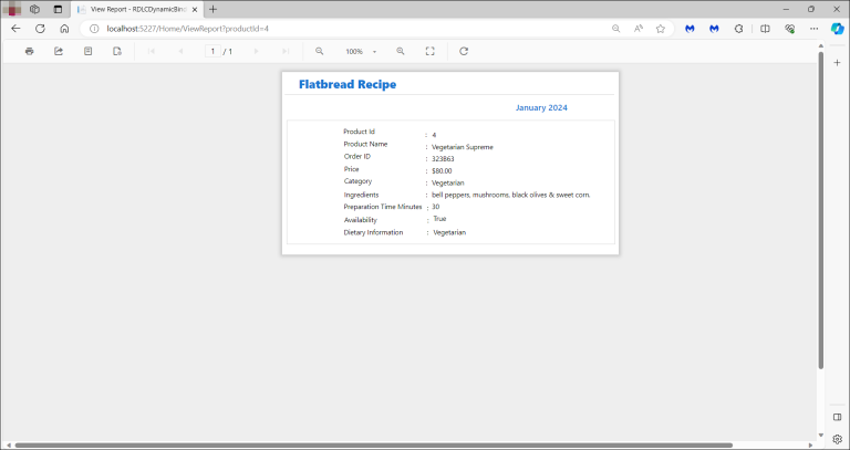 Dynamic Data Binding in RDLC Report with Bold Reports