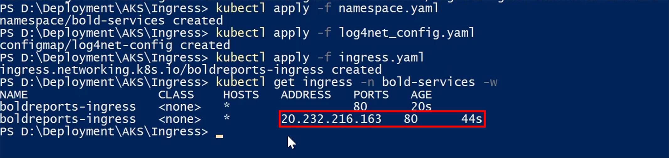 Reporting Solution in Azure Kubernetes with Ingress
