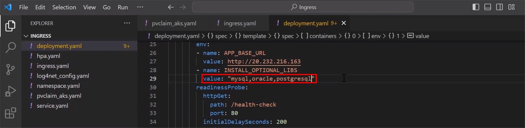 Reporting Solution in Azure Kubernetes with Ingress