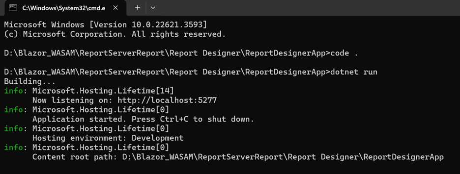 Embed Report Server designer in Blazor WASM Application