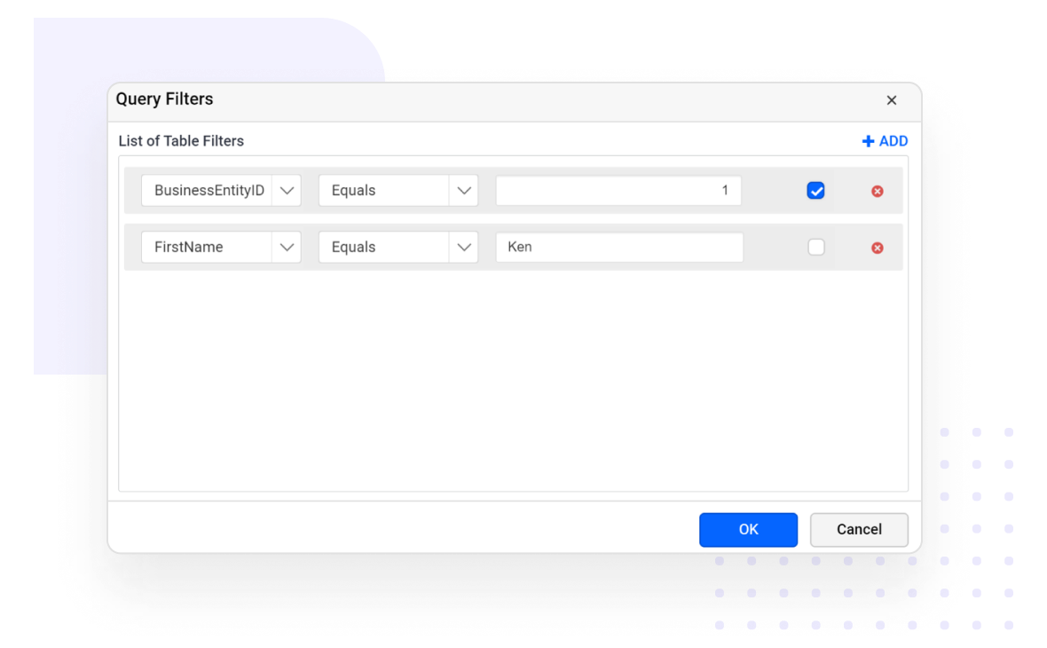 Query Builder HTML5 JavaScript Report Designer Bold Reports